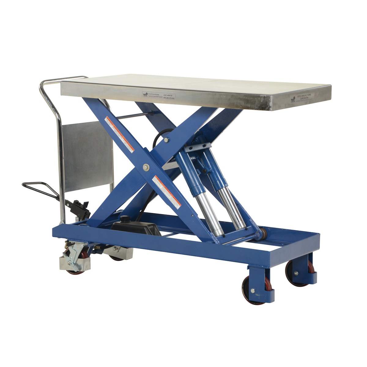 Vestil CART-4000 Single Hydraulic Scissor Cart 4K 47" X 24 ...