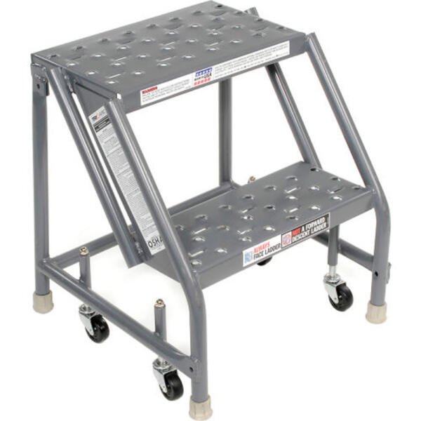 Tri-Arc 16" Width Steel Rolling Ladder, No Handrails, 2-4 Steps ...